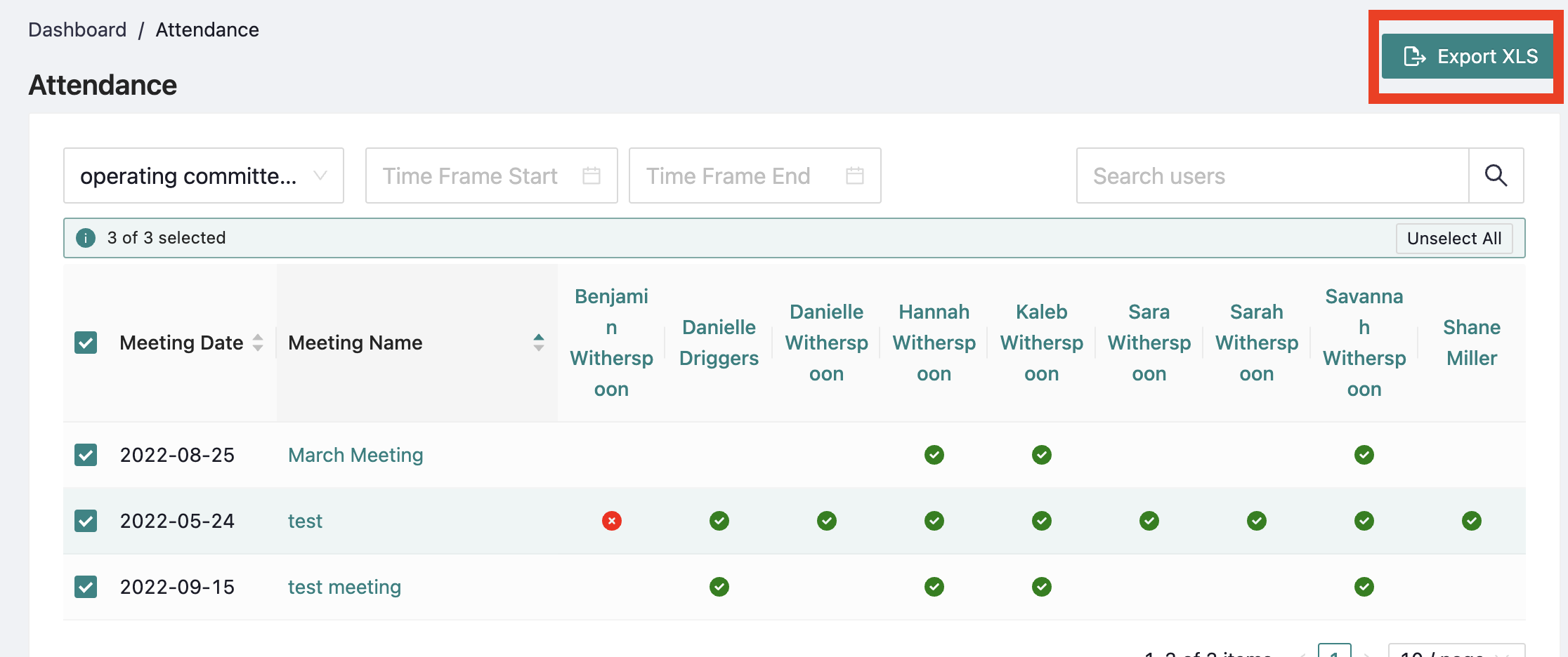 How do I view the attendance – Govenda