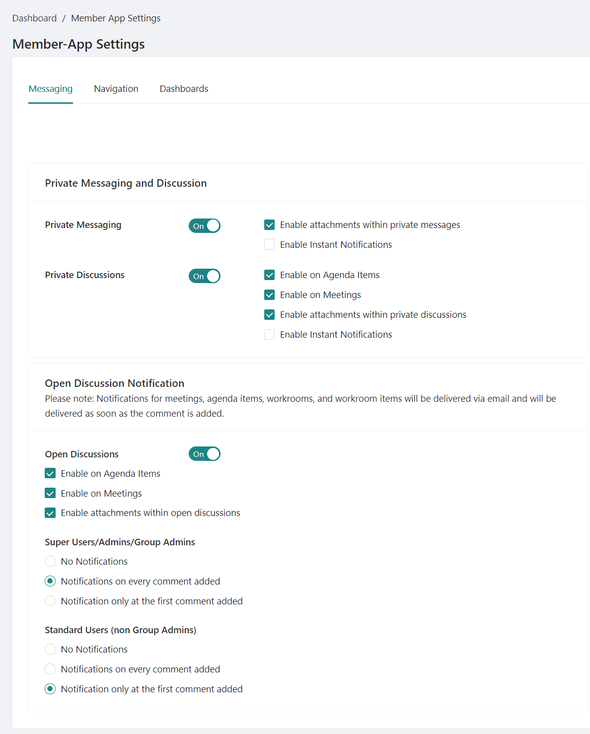 Messaging Notification – Govenda